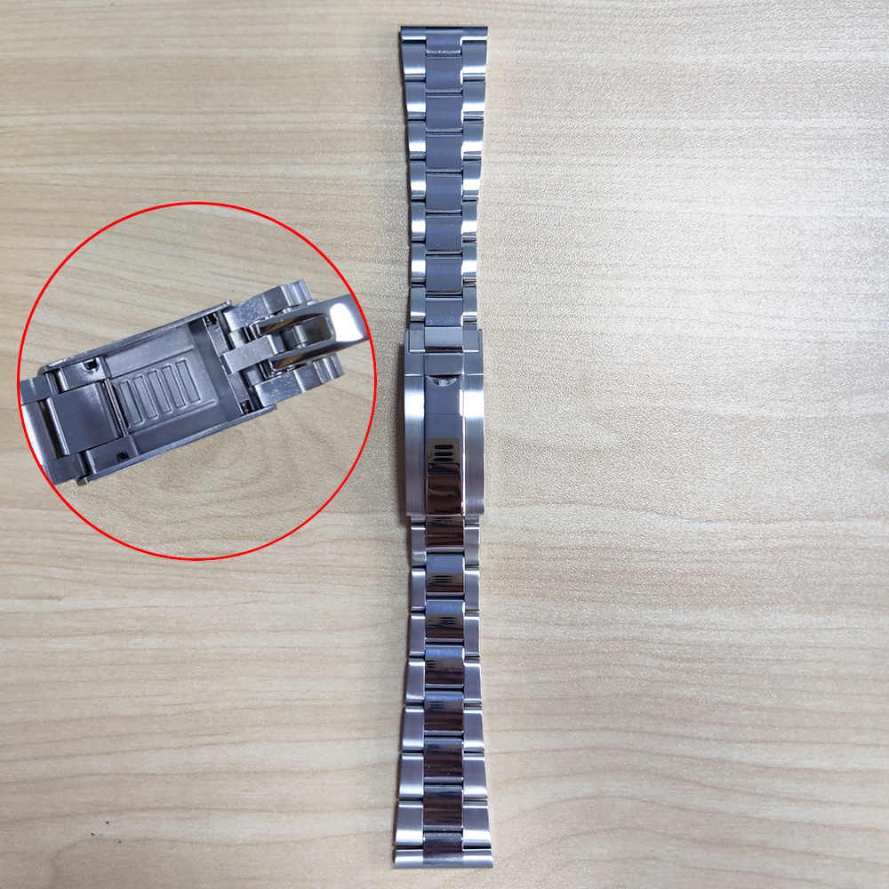 20 22mm Straight Oyster End Silver Glide Lock Clasp Watch Band strap ...