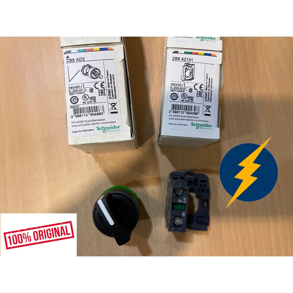 SCHNEIDER XB5AD21 ( ZB5AD2 + ZB5AZ101 ) Harmony XB5, Selector switch ...