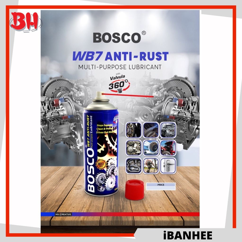 [iBANHEE] BOSCO WB7 ANTI-RUST MULTI PURPOSE LUBRICANT 400ML | Shopee Malaysia