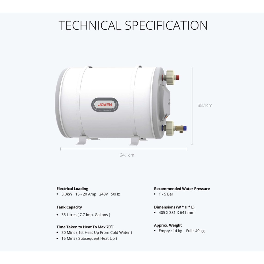 [FREE SHIPPING] Joven Horizontal Storage Tank Water Heater JH15 JSH25 ...