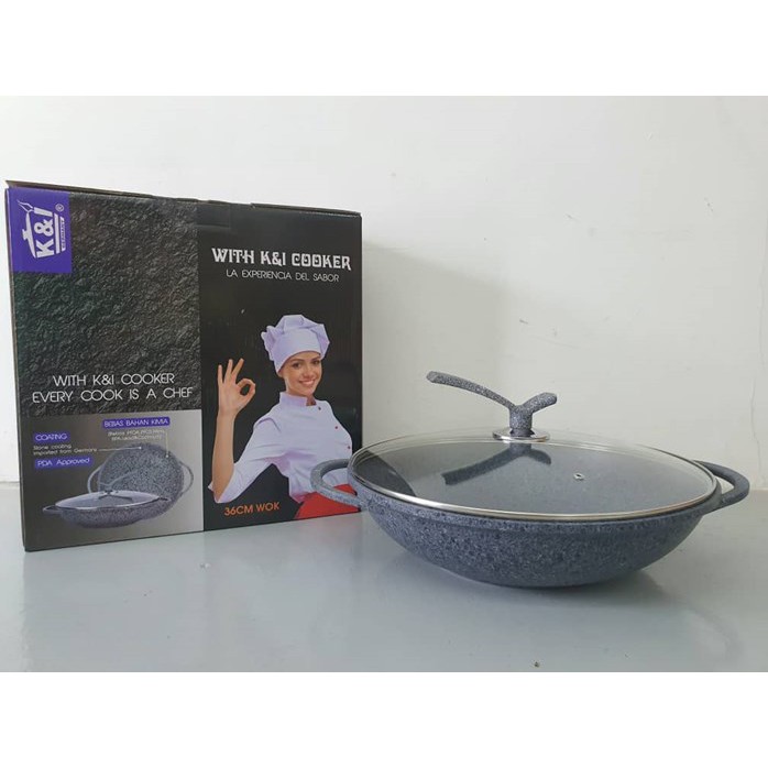 36CM K&I GRANITE WOK (KUALI BATU) | Shopee Malaysia