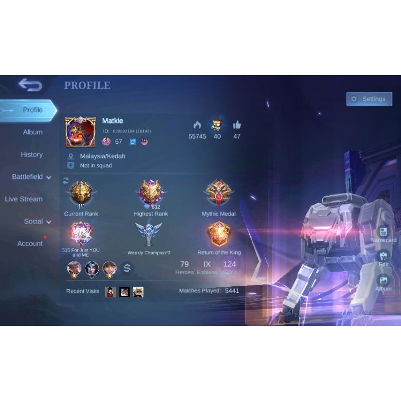 Ml account Mobile Legends Mythic Account ML account ml account ml for ...