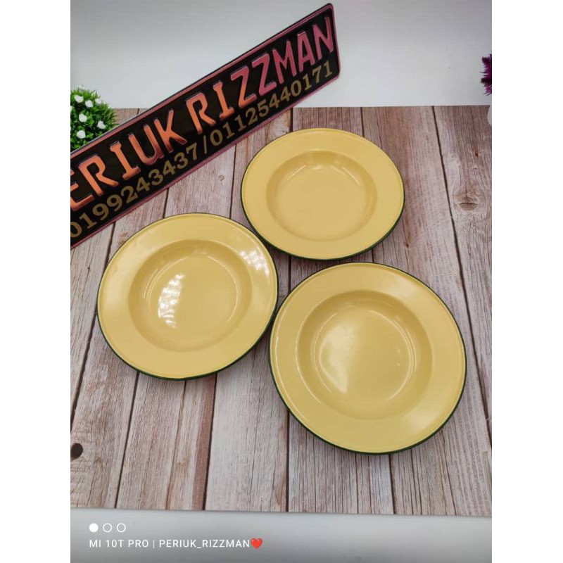 pinggan viral, enamel plate, pinggan ayann 1set 3 pcs | Shopee Malaysia