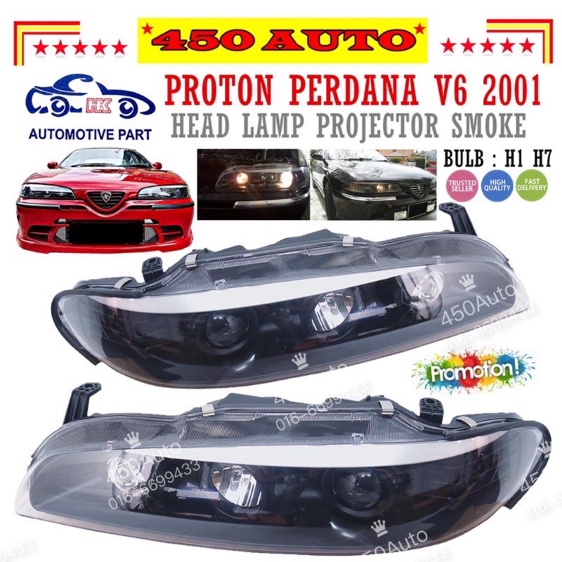 PROTON PERDANA V6 2001 PROJECTOR LED HEAD LAMP HEADLAMP LAMPU BESAR ...