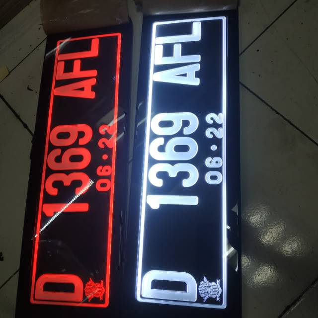 Crystal effect laser engraved led car number plate plus | Shopee Malaysia
