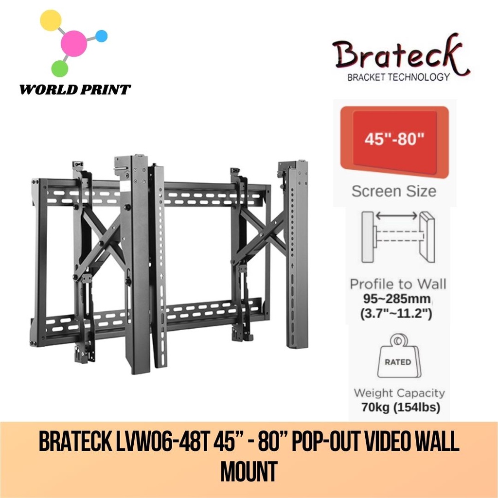Brateck LVW06-48T 45” - 80” Pop-out Video Wall Mount | Shopee Malaysia