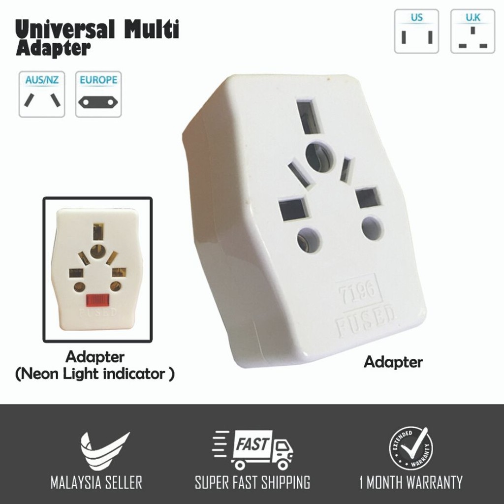 3 Pin Universal Multi Socket Adapter Plug (Universal & 2 Pin Socket ...