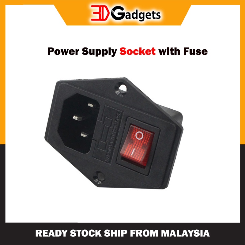 Power Supply Socket with Fuse for 3D Printer | Shopee Malaysia