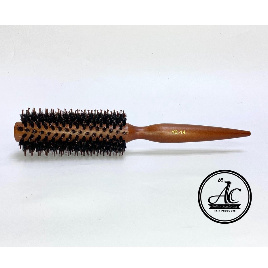 Wooden Rolling Comb Hair Brush Hair Comb Anti-Static Round Comb Blower ...