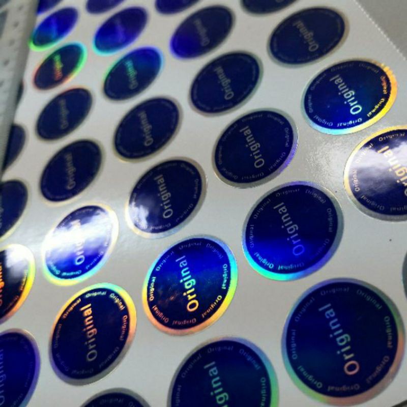 Local - Original sticker label shining blue round sticker produk ...
