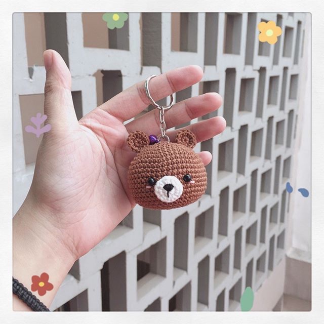 Handmade HANDMADE brown bear head wool keychain | Made BY DANI | Shopee ...