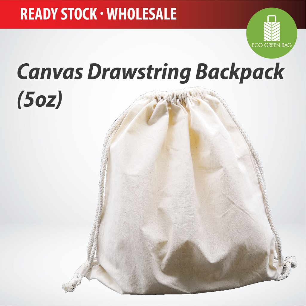 Canvas Drawstring Backpack (5oz/≈140gm) | Shopee Malaysia