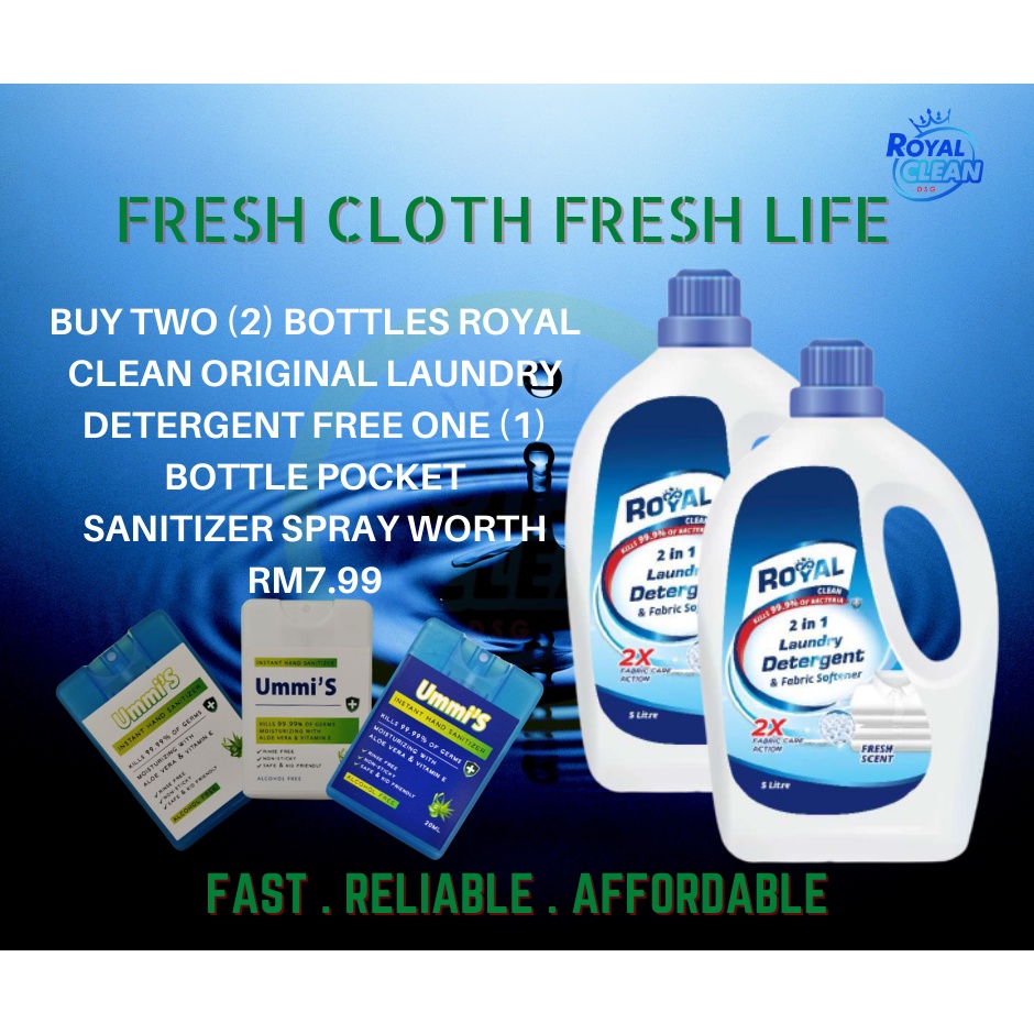 Royal Clean: 2 in 1 Laundry Detergent (5 Litre) | Shopee Malaysia