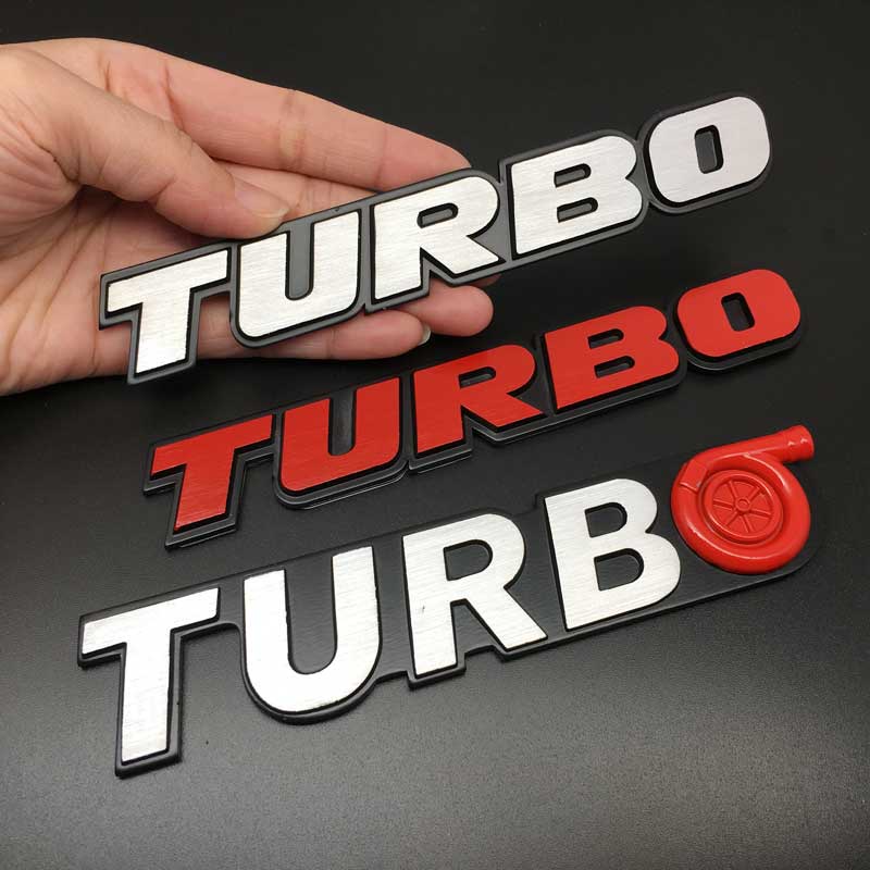 Car Styling 1PCS 3D aluminum TURBO Emblem Logo Letters Car Rear Trunk ...