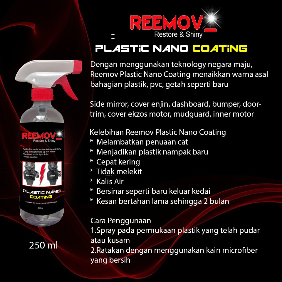 [FREE KAIN] REEMOV Plastic Nano Coating (Original HQ) Restore Warna ...