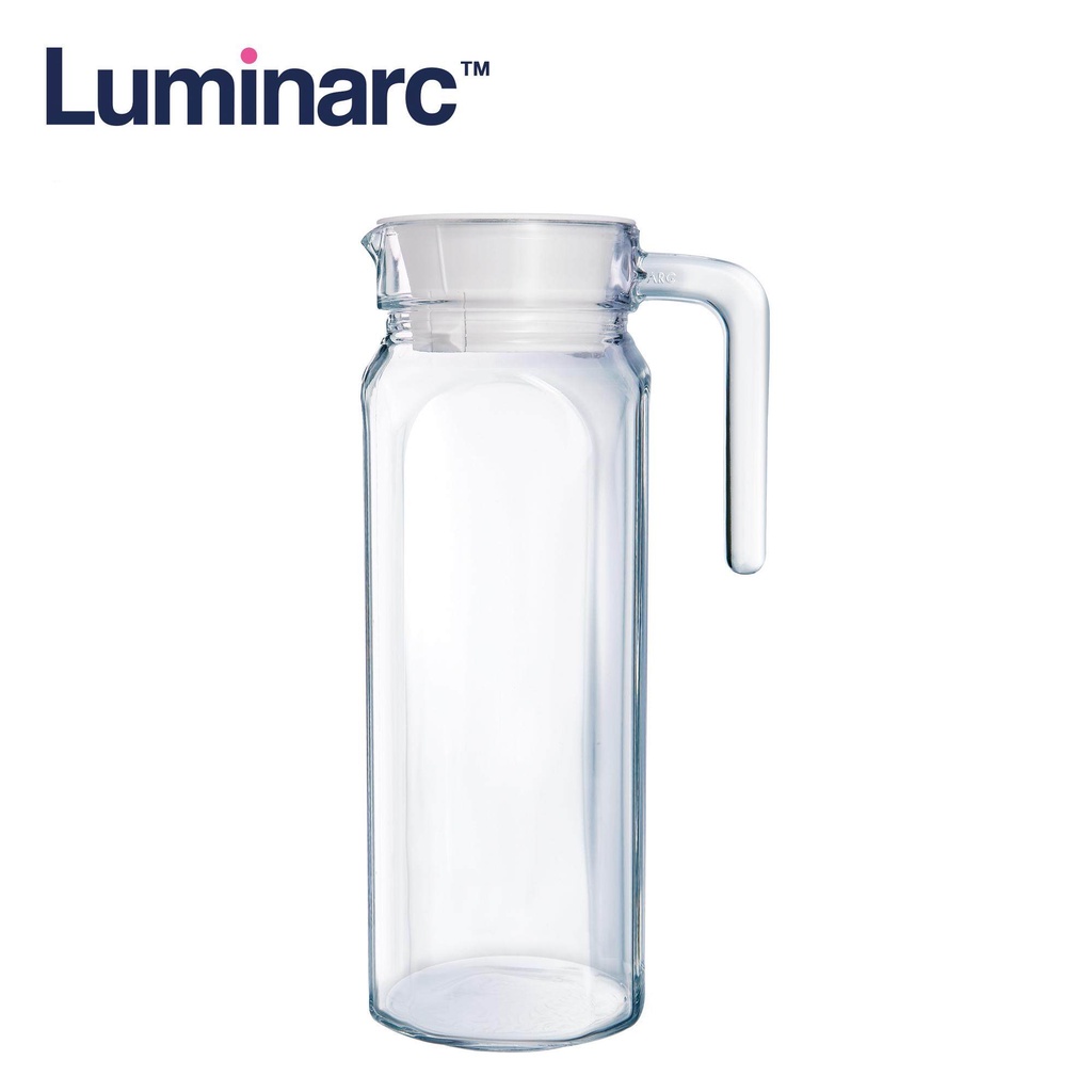 Luminarc 1100ML 1.1Liter Glass Jug with pink Lid Jar / Diamond Glass ...