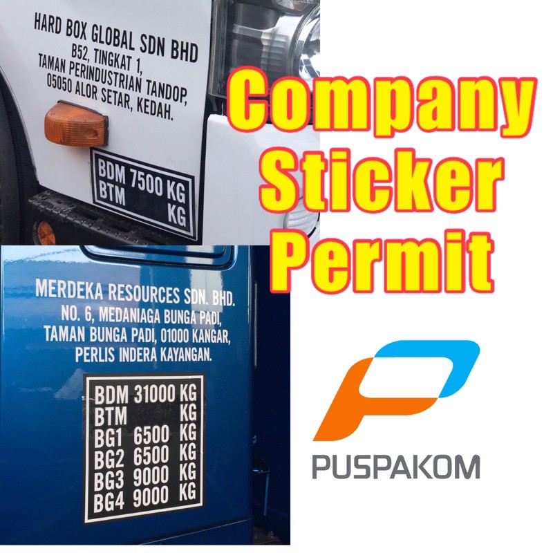 [CUSTOM] Lorry Permit Sticker Lori Computer Cutting | Shopee Malaysia