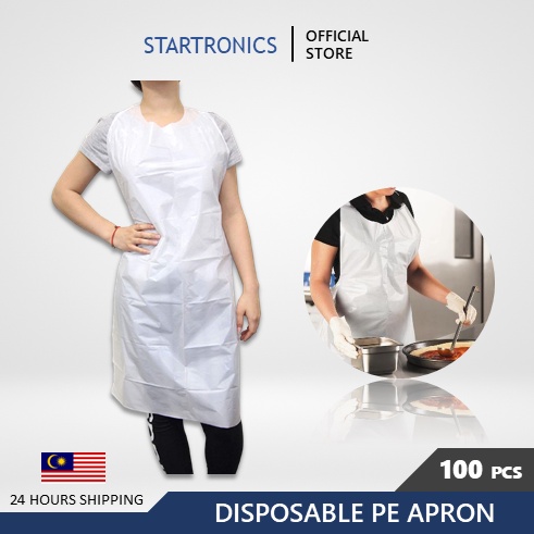 PE Apron (Plastic Apron) 50pcs 100pcs Disposable Plastic Apron ...