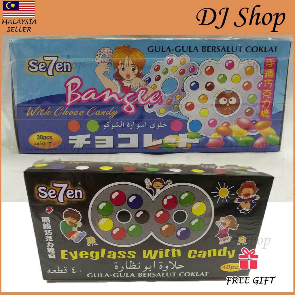 SEVEN EYEGLASS 40PCS & SEVEN BANGLE 30PCS CHOCOLATE CANDY CHILDHOOD ...