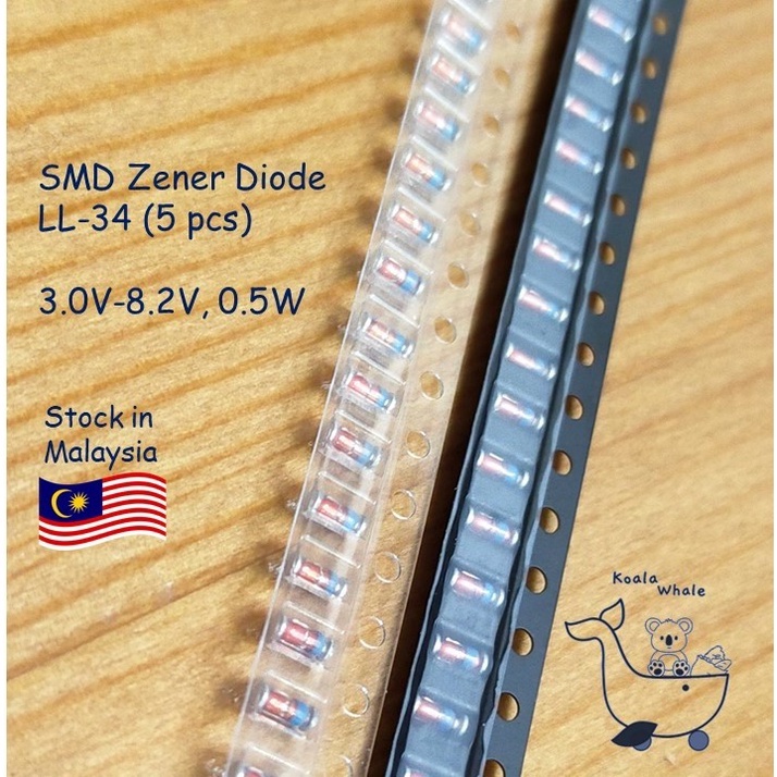 SMD Zener Diode 5pcs 0.5W LL34 ZMM 3.0V 3.3V 3.6V 3.9V 4.3V 4.7V 5.1V 5 ...