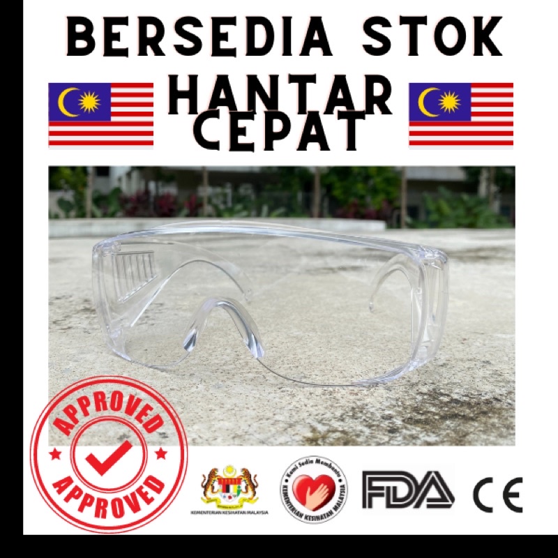 Large Frameless Clear Safety Goggles Eye Protection PPE Glasses Goggle ...