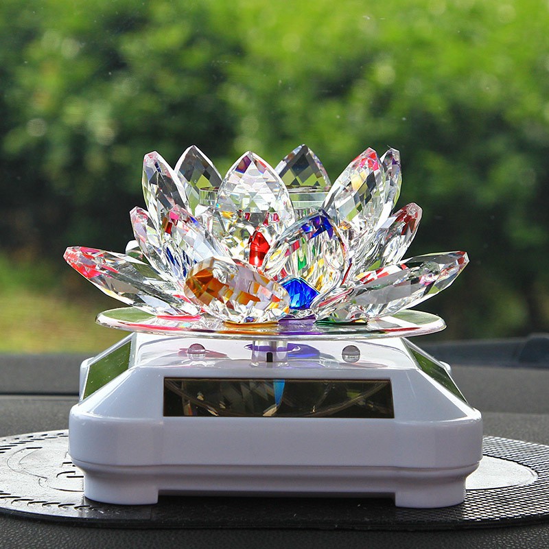 Original car creative solar crystal rotating lotus car accessories seat ...