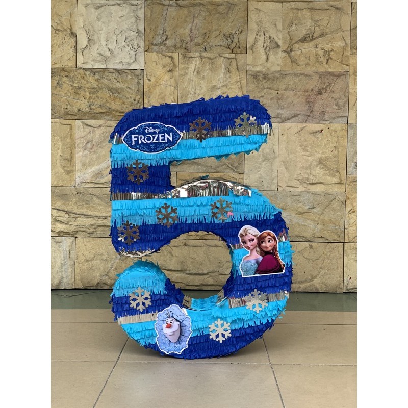 Pinata FROZEN Anna Elsa Olaf in number shape - can custom number ...