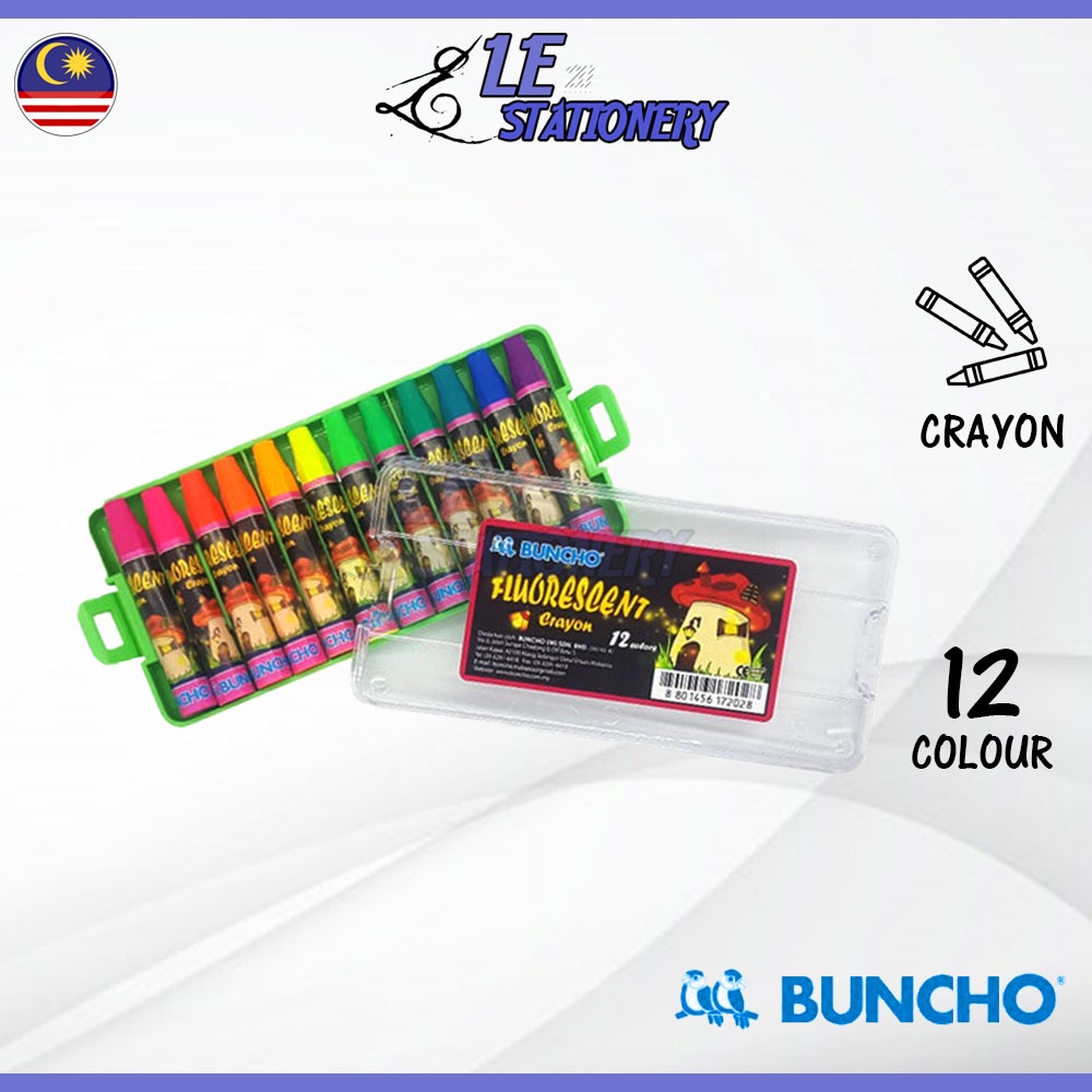 Buncho Fluorescent Crayon 12 Colors - (1'Set) | Shopee Malaysia