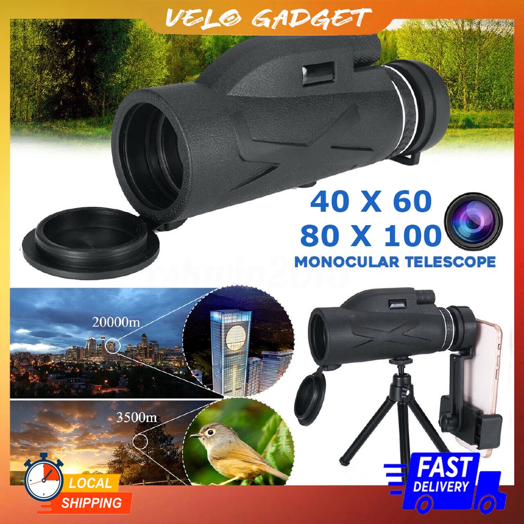 [Malaysia Stock] 40X60 & 80X100 Magnification Monocular And Binoculars ...