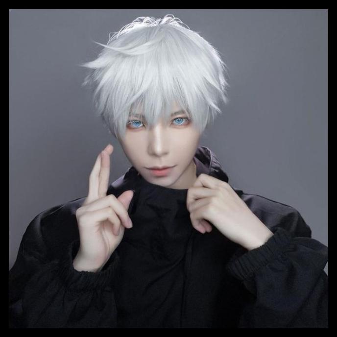 Willis1 Anime Cosplay Wig Jujutsu Satoru Gojo Short Color Wig | Shopee ...