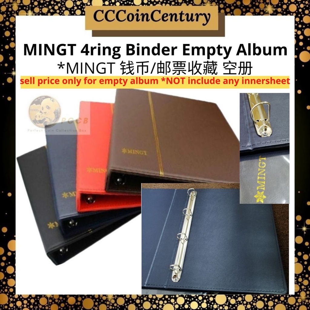 【READY STOCK】MINGT 4Rings Leather Binder For Banknote/Stamp Collection ...