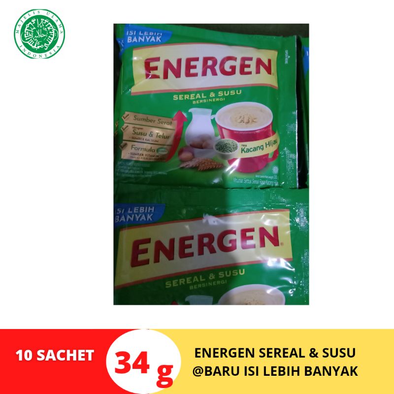 Energen Cereal Green Peanut 35 g, 1 Plan 10 SACHETS (New Packaging ...