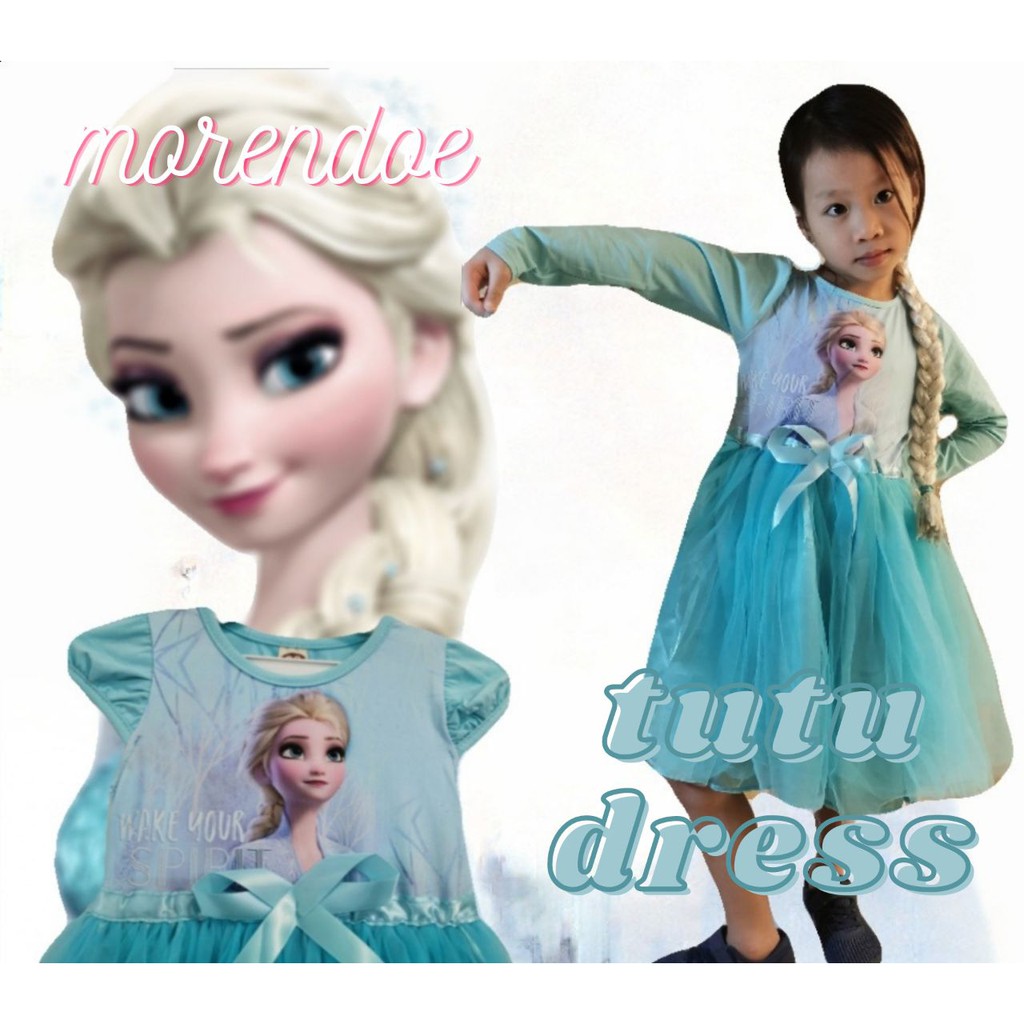 LED Tutu Cartoon Frozen Elsa Budak Perempuan Long Short Sleeve Light ...
