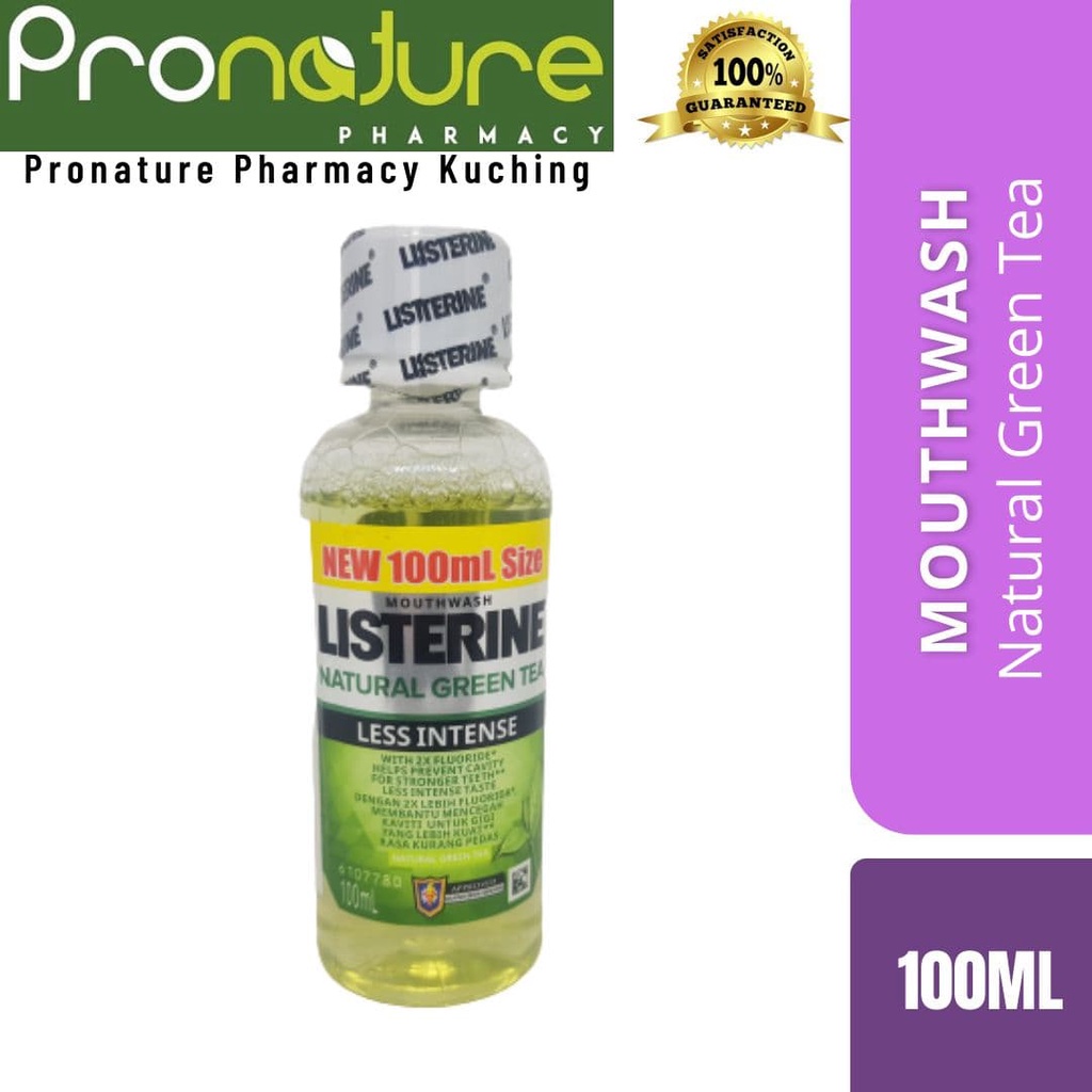 LISTERINE MOUTHWASH NATURAL GREEN TEA LESS INTENSE 100ML | Shopee Malaysia