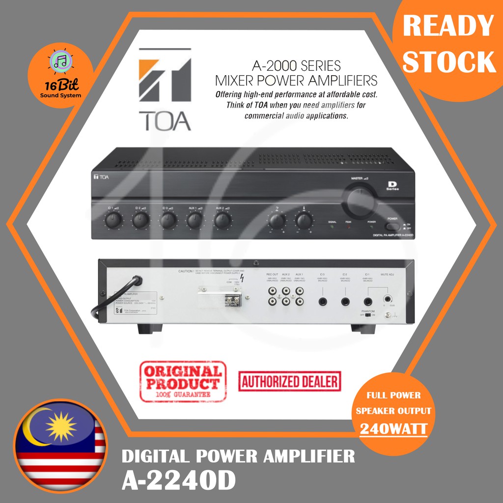 TOA Amplifier A-2240D Mixing Digital Mixer PA Amplifier 240watt (A2240D ...