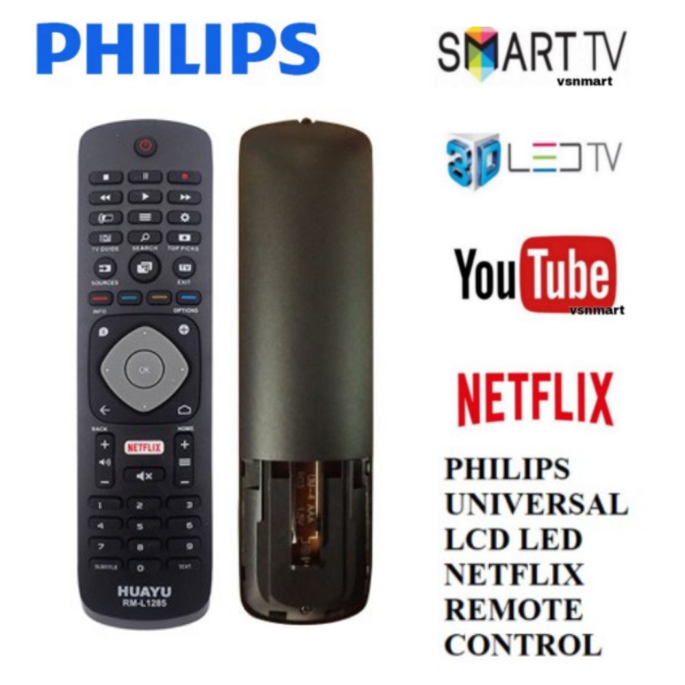 PHILIPS LED/LCD/NETFLIX TV REMOTE CONTROL RM-L1285 | Shopee Malaysia