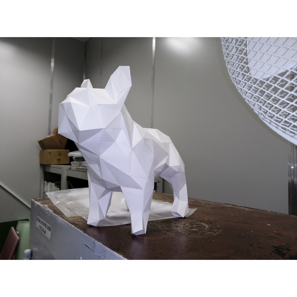 DIY 3D Papercraft A4 Paper Model Decor Kit: Standing Bulldog | Shopee ...
