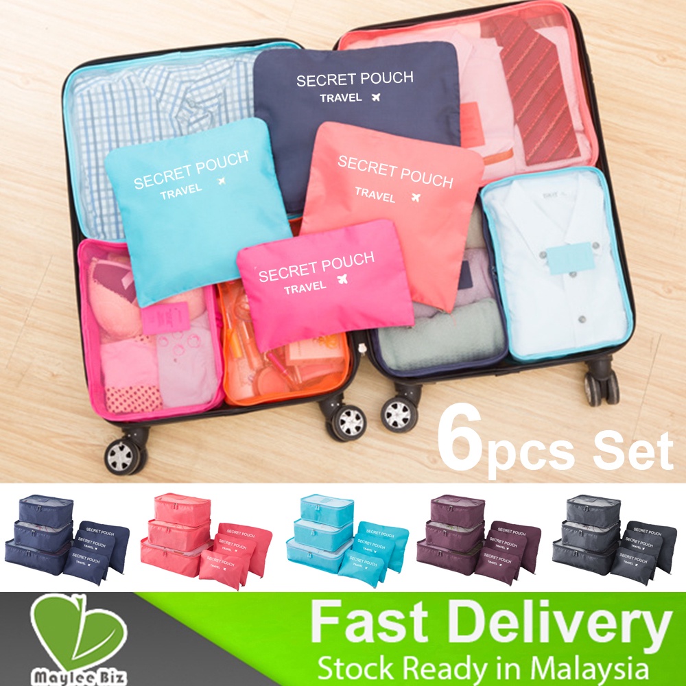 6 In 1 Set Traveller Travel Pouch Luggage Organizer Clothing Laundry ...