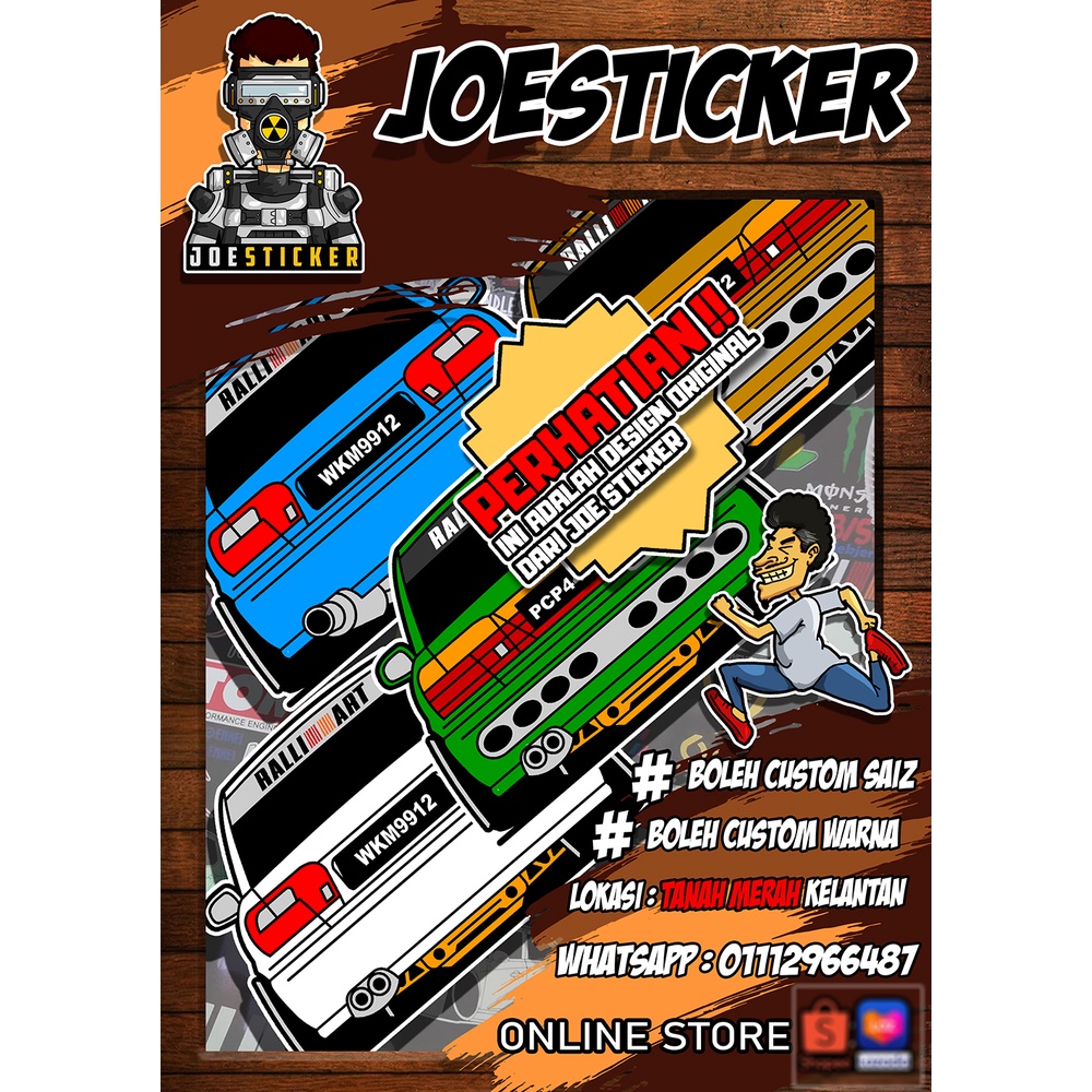 Sticker kereta wira boleh letak no plat (sticker 3 lapis/tebal ...