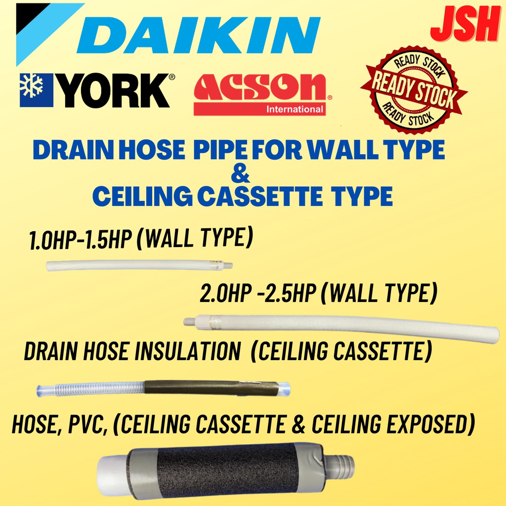 DRAIN HOSE PIPE FOR WALL TYPE & CEILING CASSETTE TYPE @DAIKIN GENUINE ...