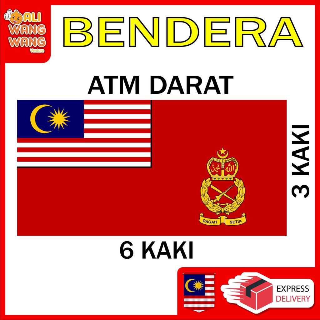 BENDERA ATM DARAT MALAYSIA 3 KAKI x 6 KAKI / FLAG / FLAGS / POLYESTER FABRIC COTTON / KAIN TEBAL ...