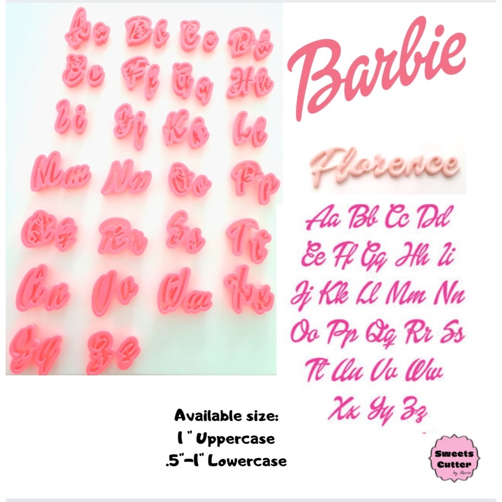 Barbie Font Fondant Letter Cutter Lowercase and Uppercase | Shopee Malaysia