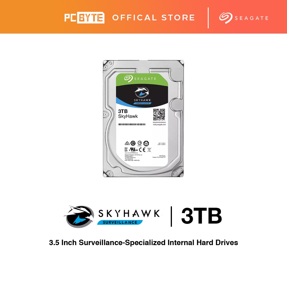 Seagate SkyHawk 3.5" 3TB SATA Internal Hard Disk Drive HDD For Desktop ...