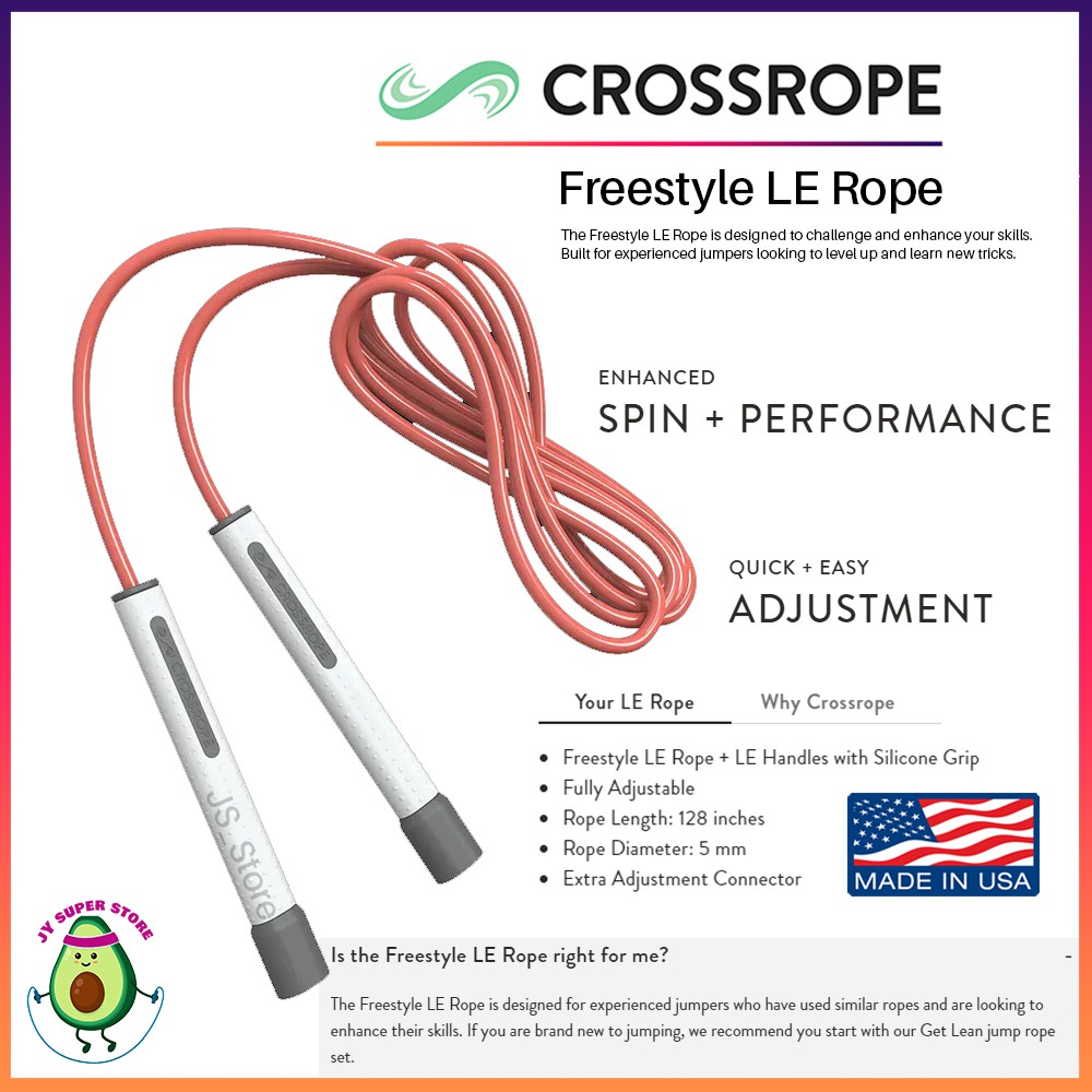 CROSSROPE Freestyle LE Rope 5mm Skipping Rope PVC coating -Tali Lompat ...