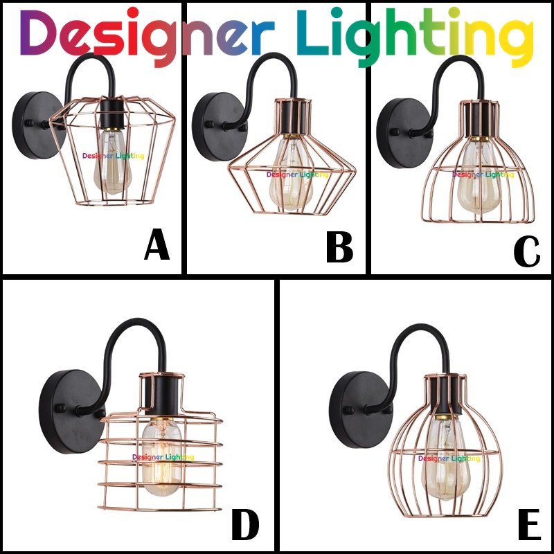 Wall Lamp Series Ikea Wall Light Black Rose Gold Lampu Dinding Lampu ...