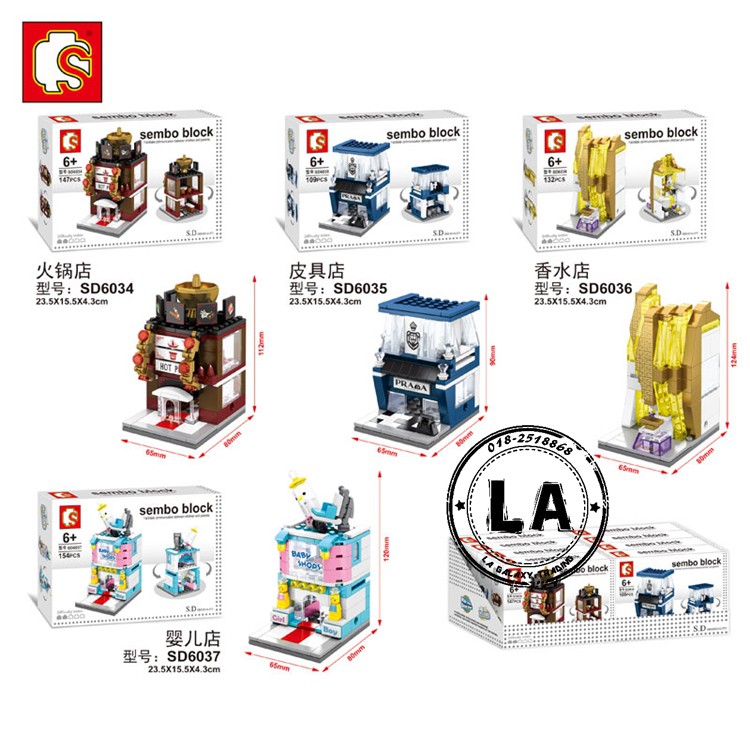 Sembo Block SD6034 - SD6037 Mini Street Building Blocks (Lego ...