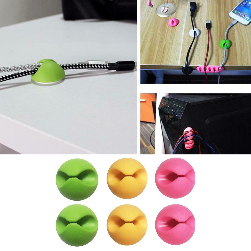 6 Pcs Cable Clips Desk Tidy Organizer Wire Cord Holder with Strong ...
