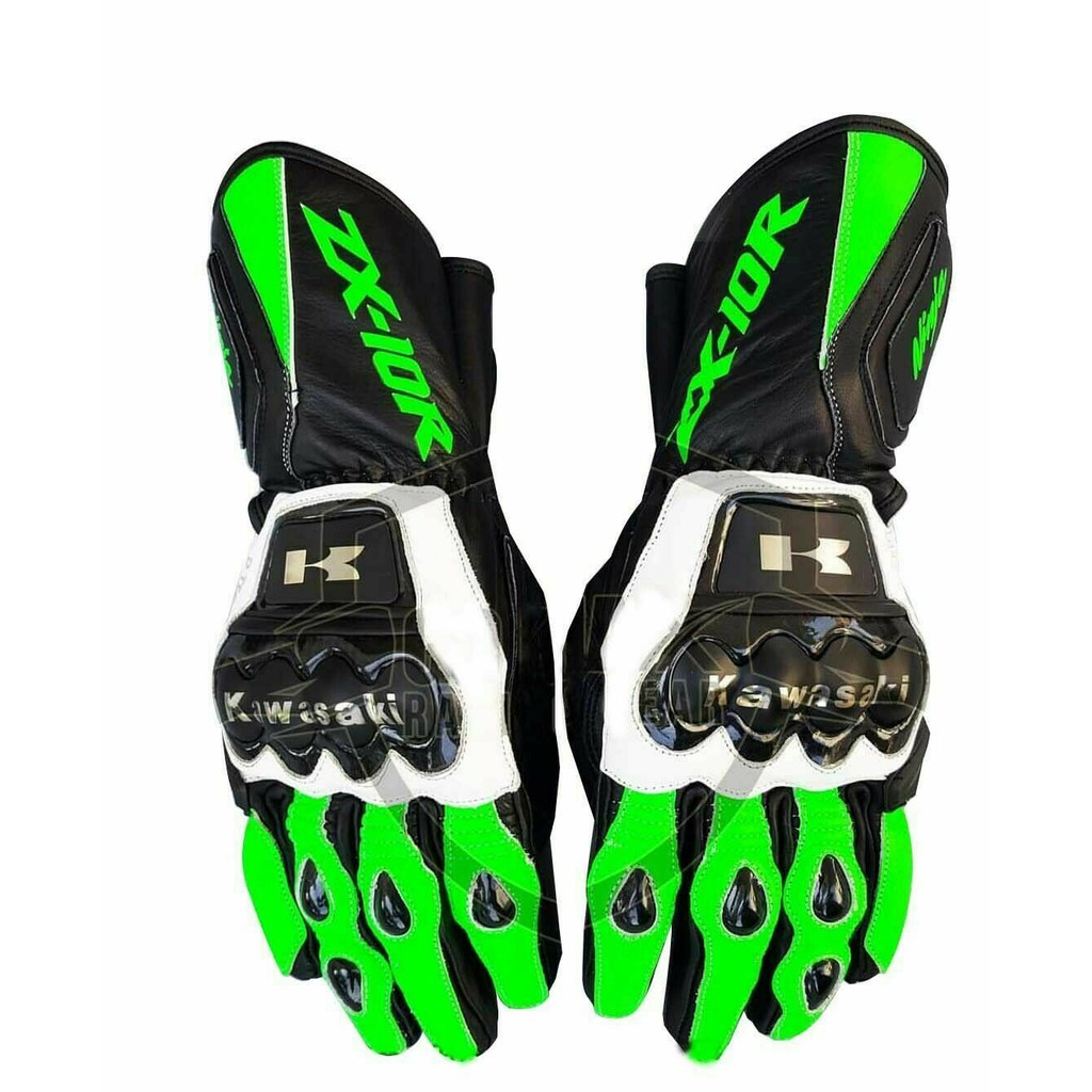 Kawasaki Ninja Motorcycle Racing Leather Gloves | Shopee Malaysia