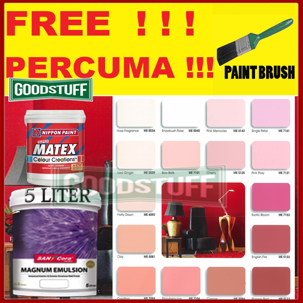5 LITER SANCORA MAGNUM EMULSION NIPPON SUPER MATEX WATER PAINT JOTUN ...