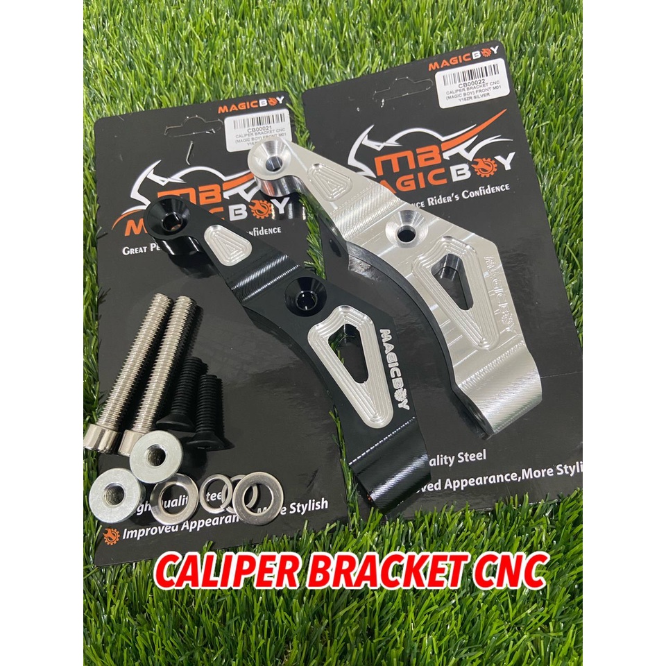 CALIPER BRACKET CNC MAGIC BOY FRONT M01 YAMAHA Y15ZR Y16 BLACK SILVER ...